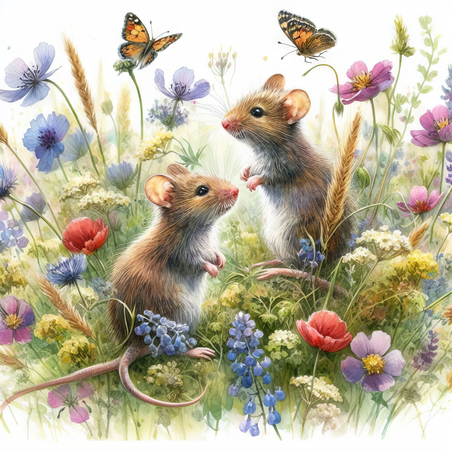Meadow Mice: Clip Art 10 High Res Watercolor Jpgs for Junk Journaling ...