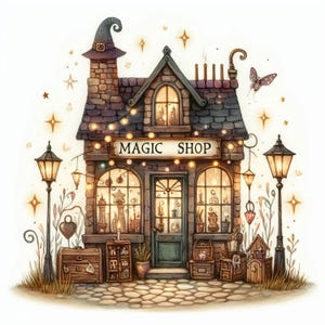 Magic Shop Clip Art 10 High Res Watercolor Jpgs Junk Journaling ...