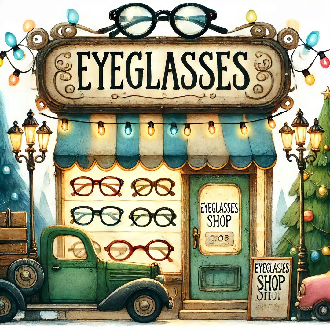 Eyeglasses Shop 10 High Res Watercolor Jpgs Junk Journaling ...