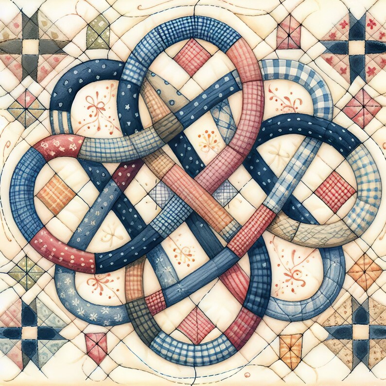 Knot Quilts Clip Art Bundle 10 High Res Watercolor Jpgs for Junk ...