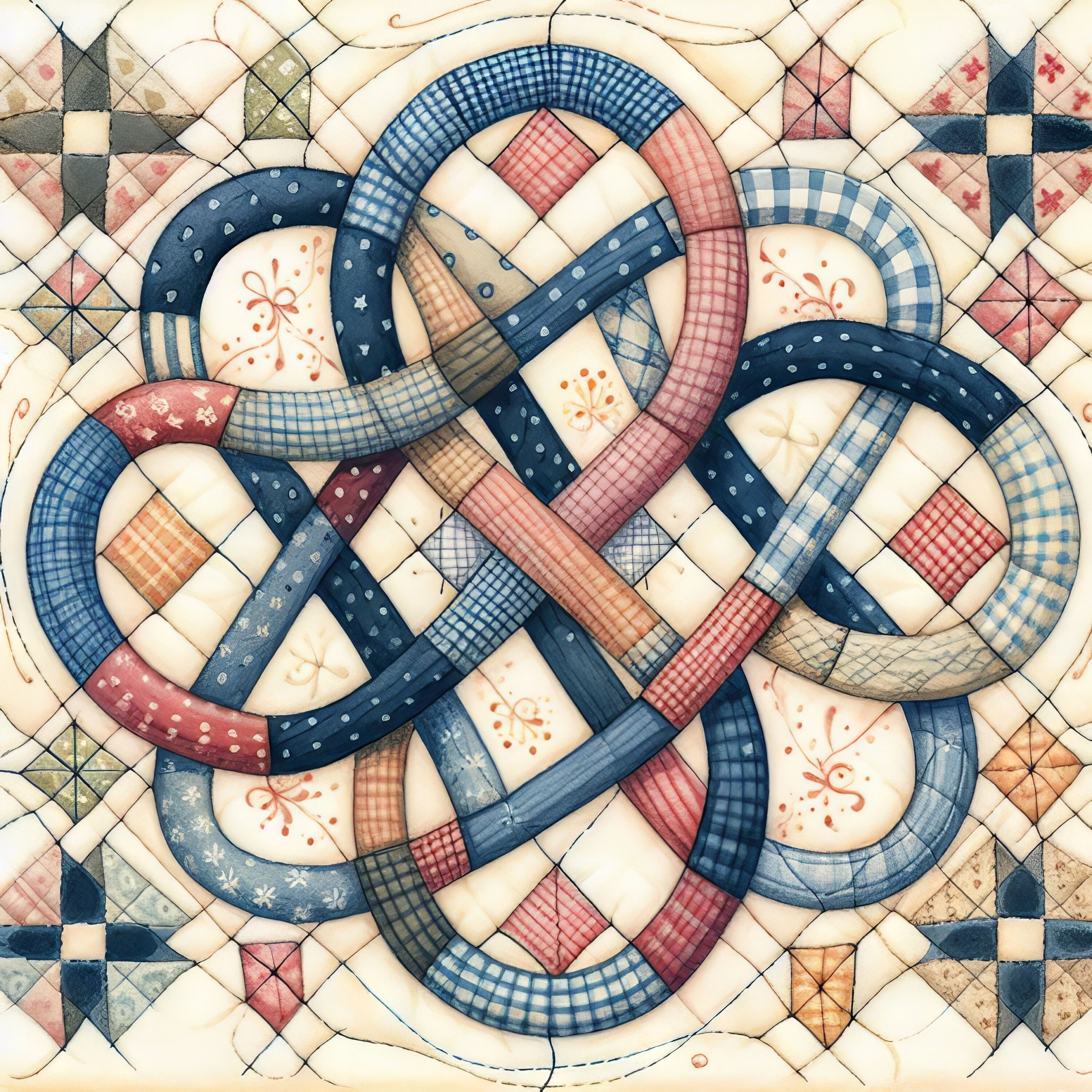 Knot Quilts Clip Art Bundle 10 High Res Watercolor Jpgs for Junk ...