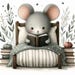Bedtime Mouse Clip Art Kit 10 High Res Watercolor Jpgs for Junk ...
