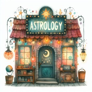 Astrology Shop: 10 High Res Watercolor Jpgs, Junk Journaling ...
