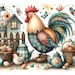 Calico Rooster Clip Art 10 High Res Watercolor Jpgs for Junk Journaling ...