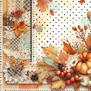 Autumn Calico Paper: Clip Art, 10 High Res Watercolor Jpgs, Junk ...
