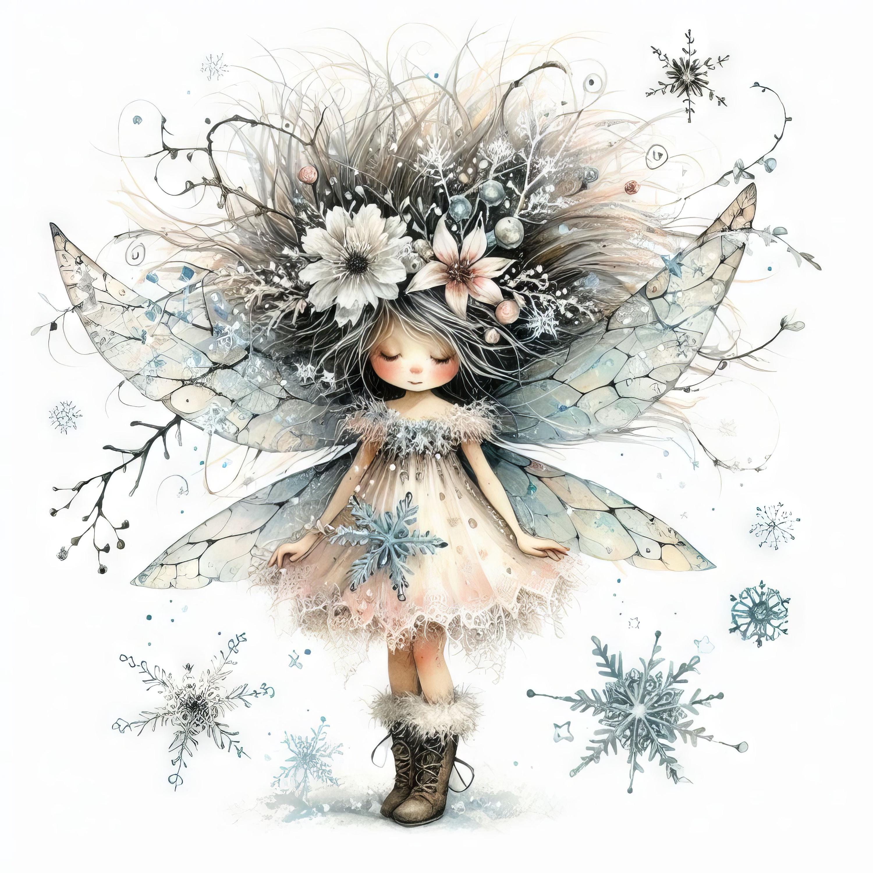 Snowflake Fairy Princess: Clip Art, 10 High Res Watercolor Jpgs, Junk ...