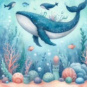 Whimsical Ocean Life Clip Art Bundle 10 High Res Watercolor Jpgs for ...