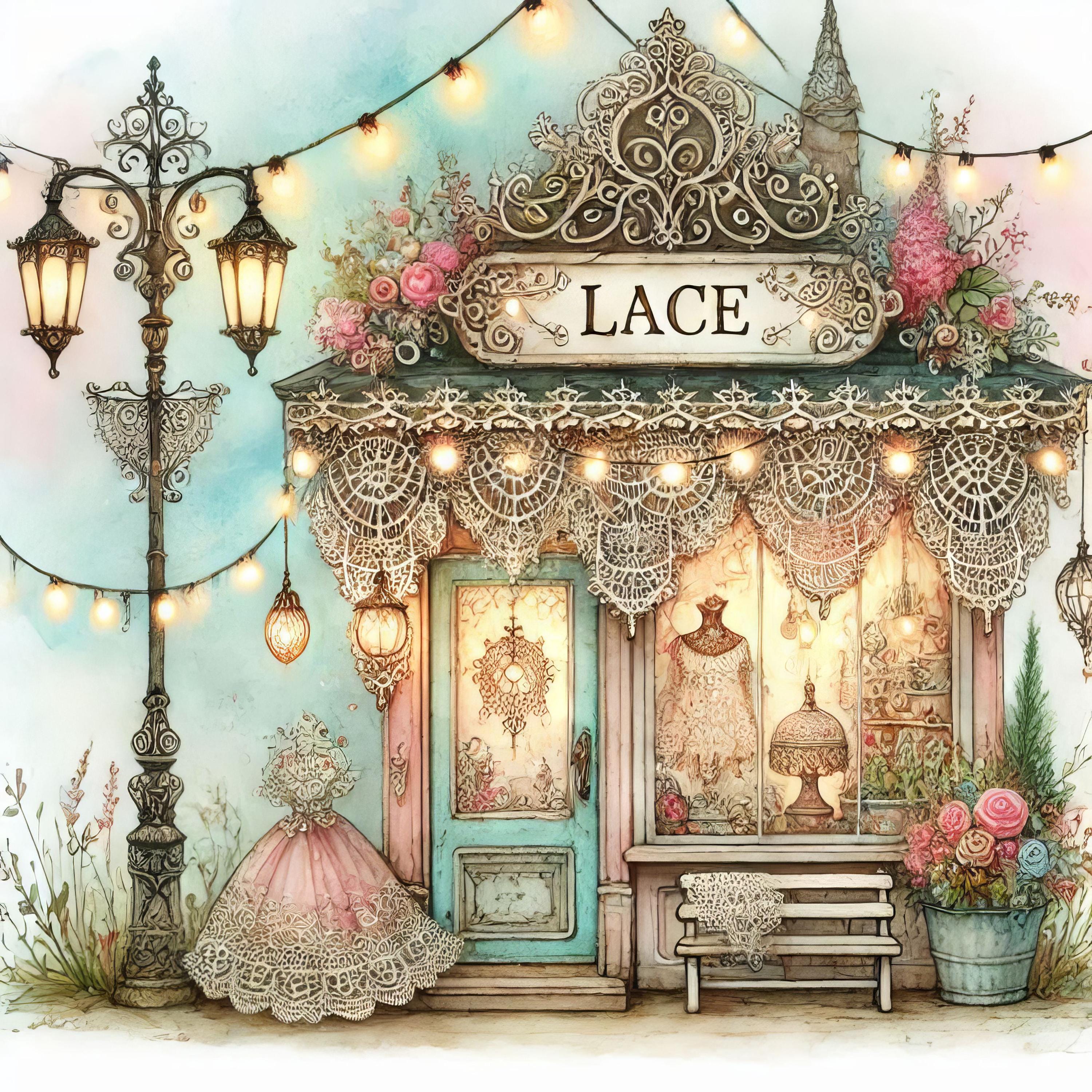 Lace Shop: 10 High Res Watercolor Jpgs Junk Journaling, Scrapbooking ...