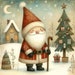 Santa in Snow: Clip Art 10 High Res Watercolor Jpgs for Junk Journaling ...