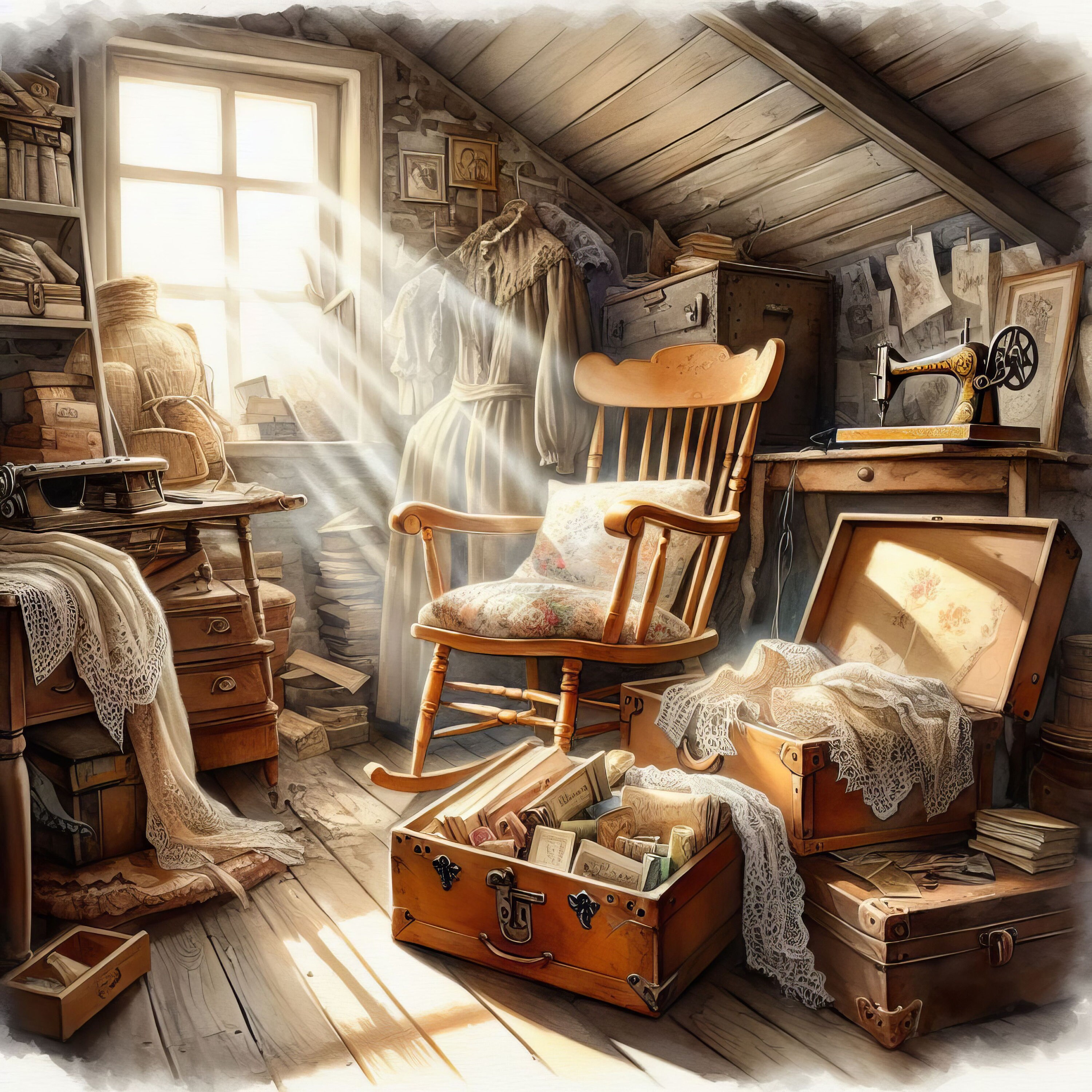 Grandma's Attic Clip Art 10 High Res Watercolor Jpgs for Junk Journaling, Scrapbooking, Card ...