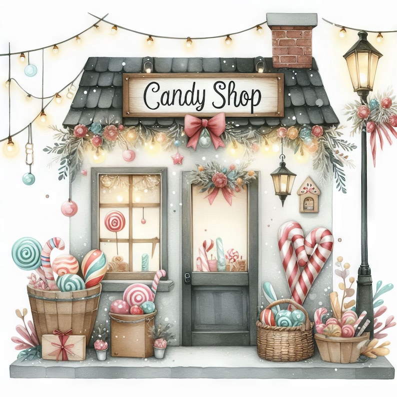 Candy Shop Clip Art 10 High Res Watercolor Jpgs Junk Journaling ...