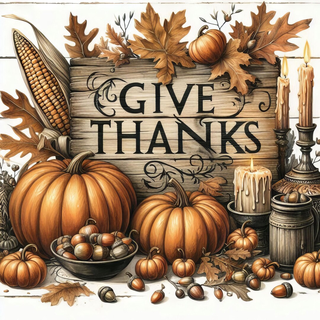 Give Thanks Clip Art Bundle 10 High Res Watercolor Jpgs for Junk ...