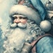 Vintage Blue Santa Clipart Bundle 10 High Res Watercolor Jpgs for Junk ...
