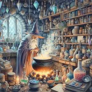 Wizard's Workshop Clip Art Bundle 10 High Res Watercolor Jpgs Junk ...