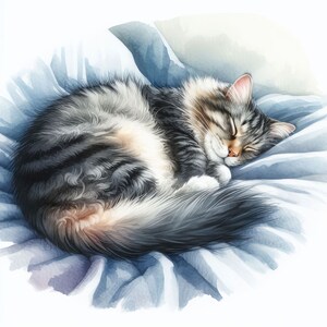 Spoiled Kitty: Clip Art, 10 High Res Watercolor Jpgs, Junk Journaling ...