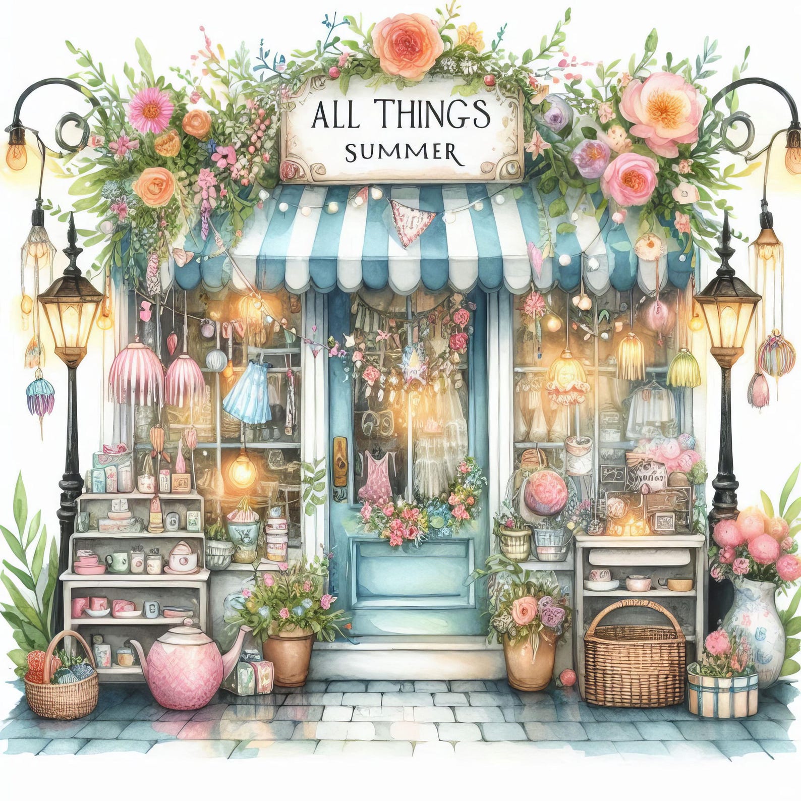 All Things Summer Shop: Clip Art, 10 High Res Watercolor Jpgs, Junk ...