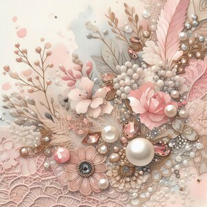 Blush Pink Collage: Clip Art 10 High Res Watercolor Jpgs for Junk ...