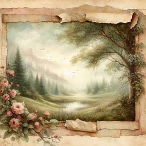 Torn Paper Frame: Clip Art Bundle 10 High Res Watercolor Jpgs for Junk ...