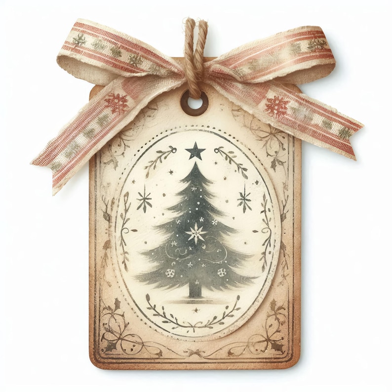 Rustic Christmas Tags: 10 High Res Watercolor Jpgs, Junk Journaling ...