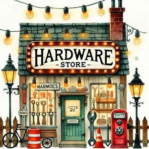 Watercolor Hardware Store Clipart: Junk Journal Ephemera (digital ...