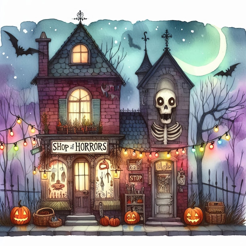 Shop of Horrors: 10 High Res Watercolor Jpgs, Junk Journaling ...