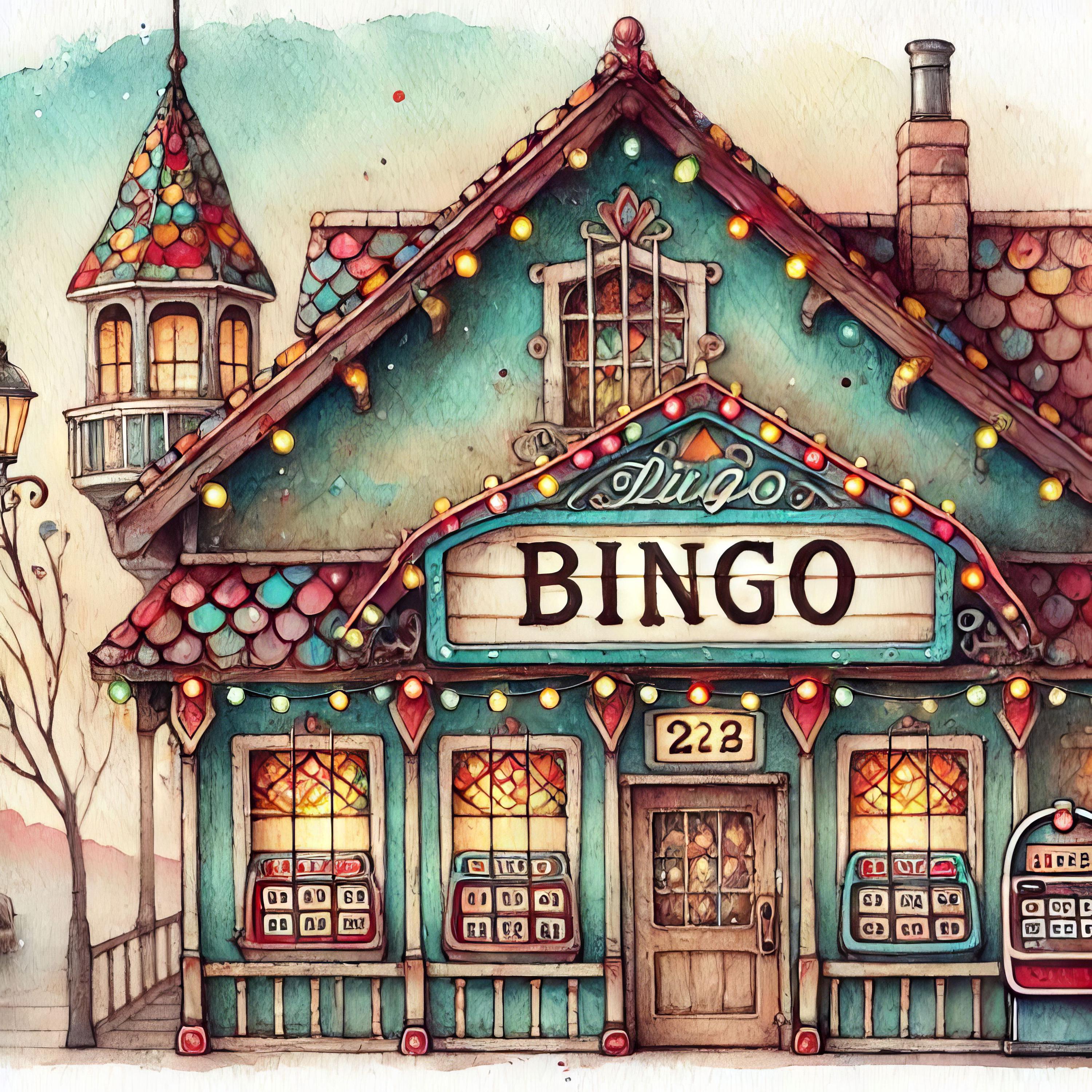 Bingo Hall: 10 High Res Watercolor Jpgs, Junk Journaling, Scrapbooking ...