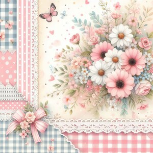 Pink Calico Paper Clip Art Bundle 10 High Res Watercolor Jpgs for Junk ...