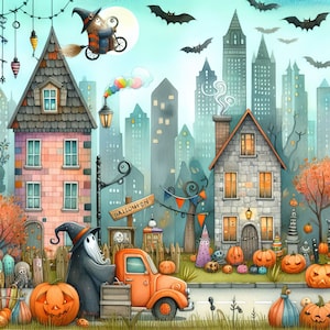 Whimsical Halloween Clip Art 10 High Res Watercolor Jpgs for Junk ...