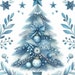 Nordic Blue Christmas Tree Clipart Bundle 10 High Res Watercolor Jpgs ...