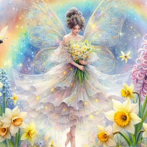 Spring Fairies Clip Art Bundle 10 High Res Watercolor Jpgs for Junk ...