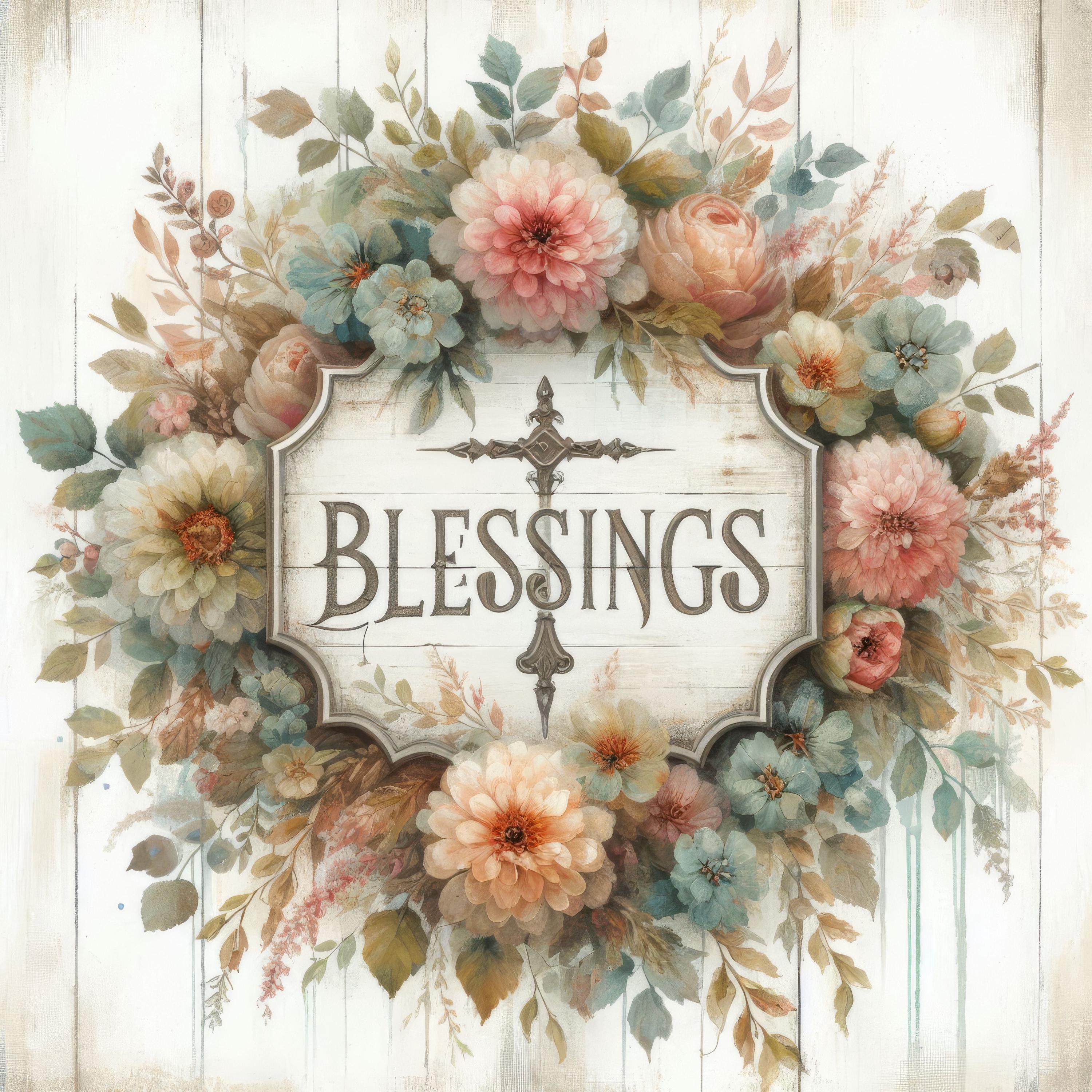 Blessings: Clip Art, 10 High Res Watercolor Jpgs, Junk Journaling ...