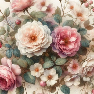 Wild Roses Clip Art Bundle 10 High Res Watercolor Jpgs for Junk ...