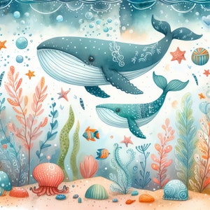 Whimsical Ocean Life Clip Art Bundle 10 High Res Watercolor Jpgs for ...