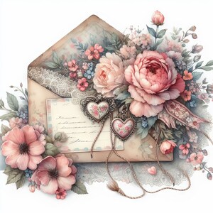 Love Letters: Clip Art 10 High Res Watercolor Jpgs for Junk Journaling ...