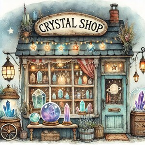 Crystal Shop 10 High Res Watercolor Jpgs Junk Journaling, Scrapbooking ...