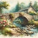 Old Stone Bridge Clip Art 10 High Res Watercolor Jpgs for Junk ...