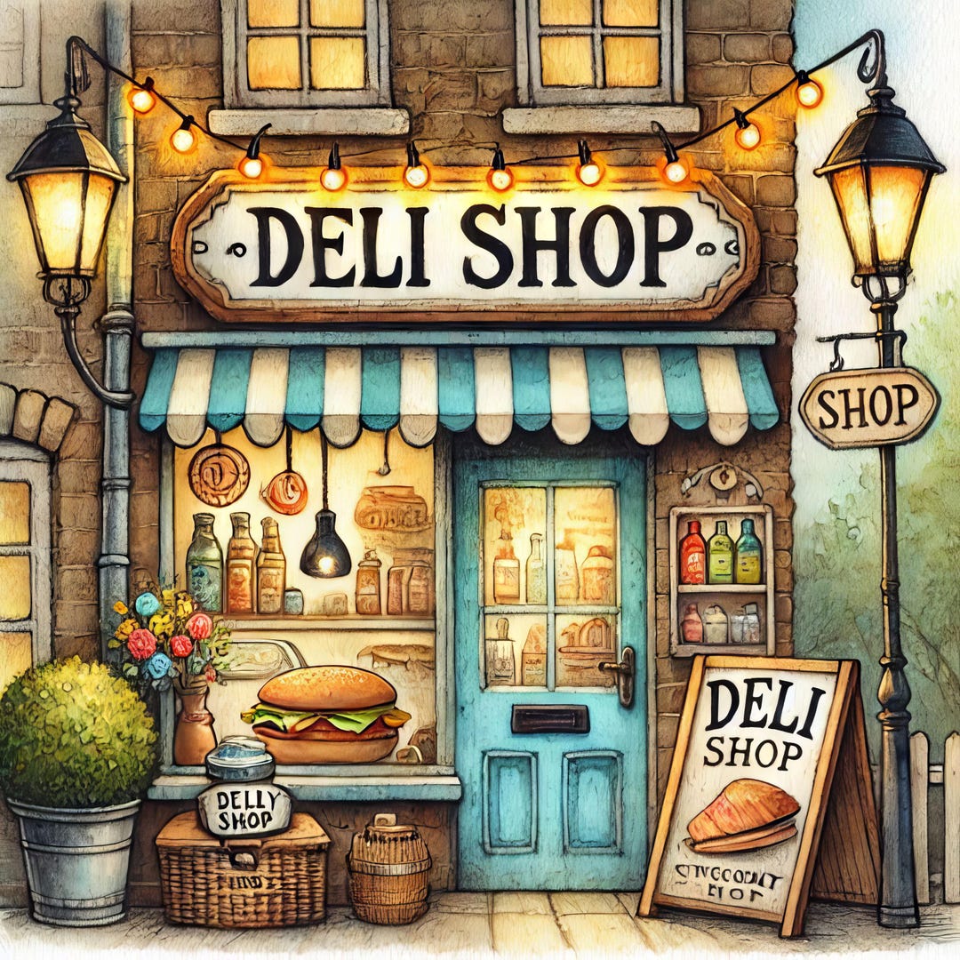 Deli Shop: 10 High Res Watercolor Jpgs, Junk Journaling, Scrapbooking ...
