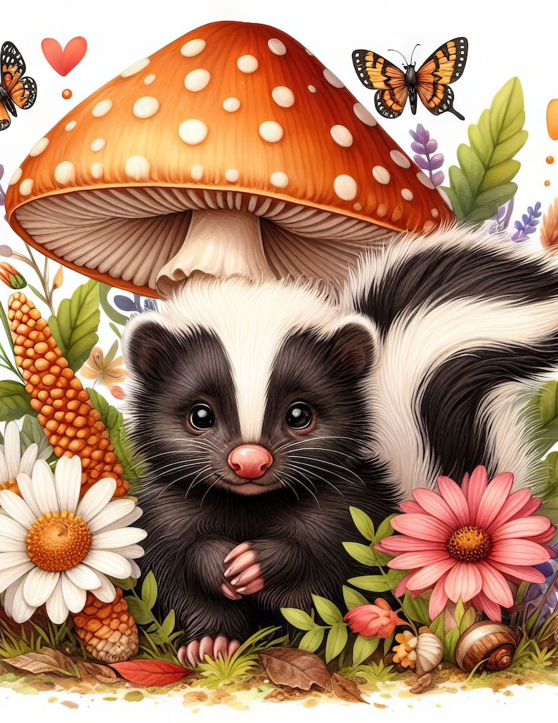 Cute Woodland Animals Clip Art Kit 10 High Res Watercolor Jpgs for Junk ...