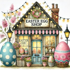 Easter Egg Shop: 10 High Res Watercolor Jpgs Junk Journaling ...