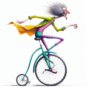 Quirky Cycle Clip Art 10 High Res Watercolor Jpgs for Junk Journaling ...