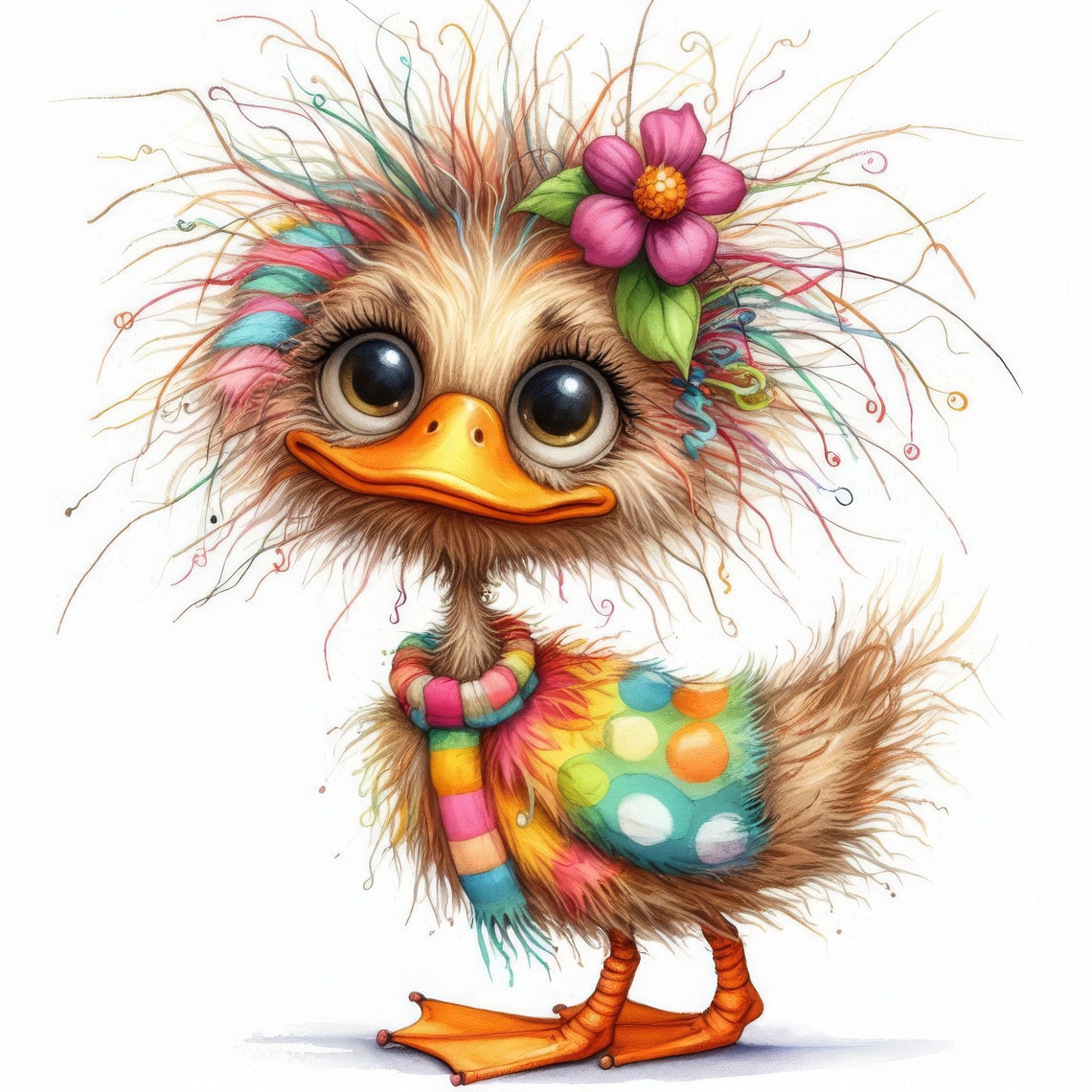 Frazzled Duck: Clip Art, 10 High Res Watercolor Jpgs, Junk Journaling ...
