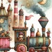 Whimsical Train Clipart Bundle 10 High Res Watercolor Jpgs for Junk ...