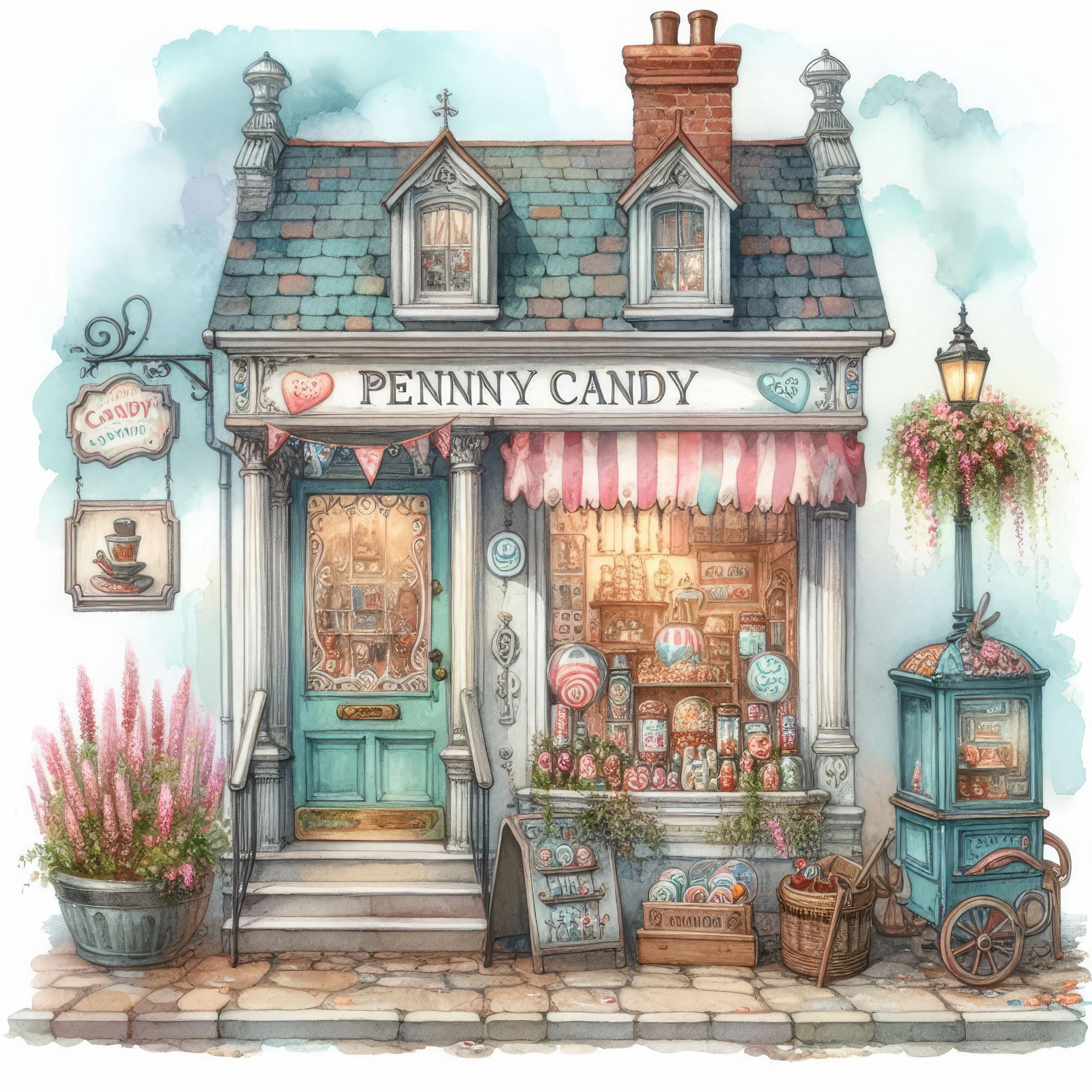 Penny Candy Shop: Clip Art, 10 High Res Watercolor Jpegs, Junk ...