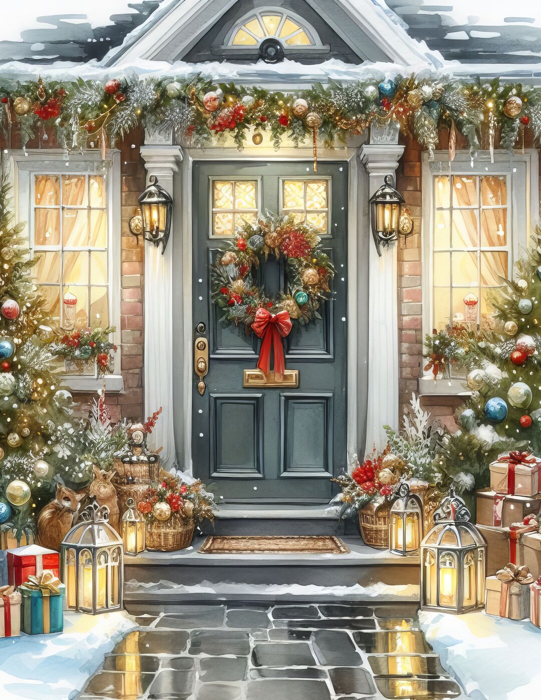 Home for the Holidays: Clip Art, 10 High Res Watercolor Jpgs, Junk ...