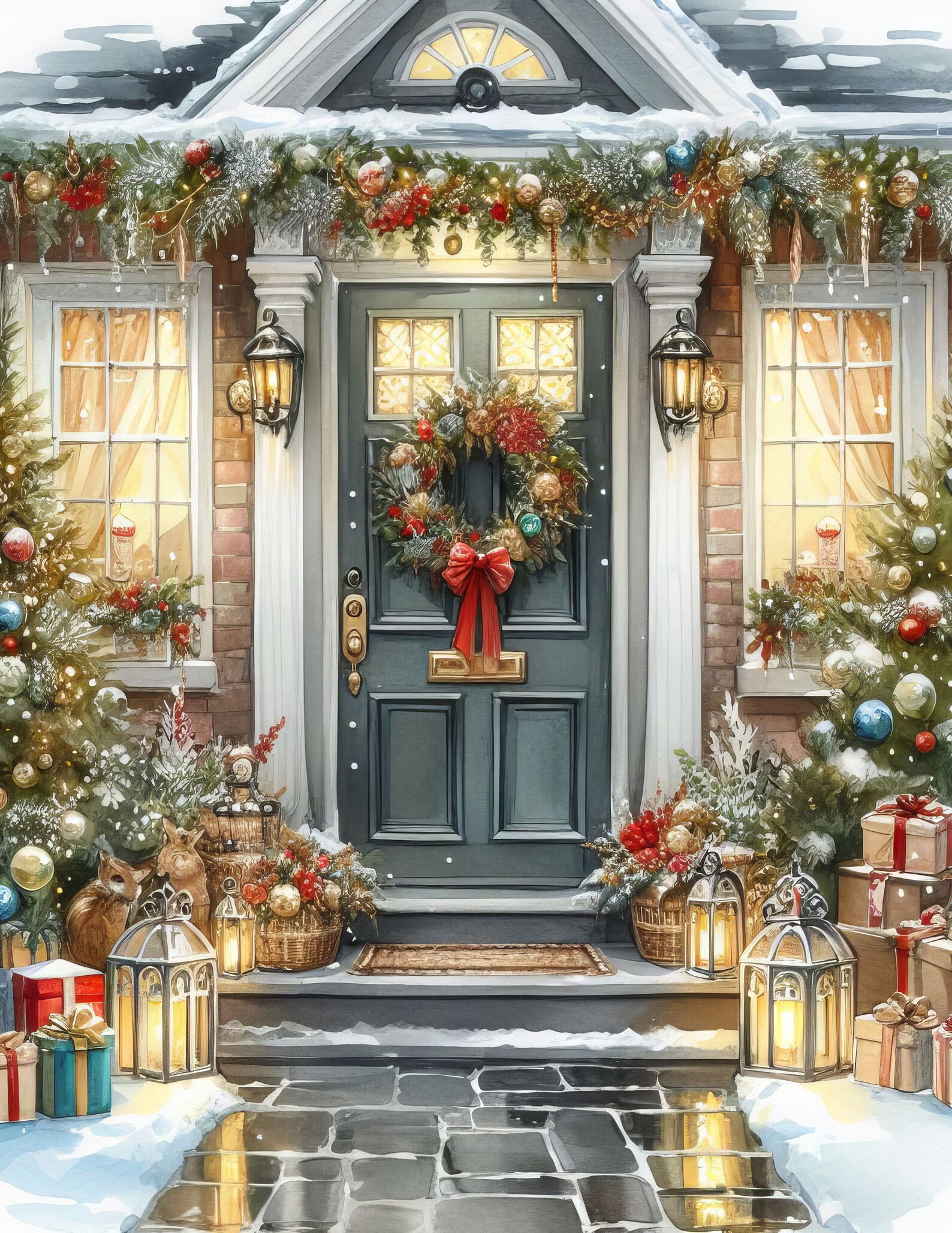 Home for the Holidays: Clip Art, 10 High Res Watercolor Jpgs, Junk ...