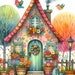 Sweet as Candy Cottage Clip Art Kit 10 High Res Watercolor Jpgs for ...