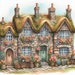 Whimsical Stone Row Houses Clip Art 10 High Res Watercolor Jpgs Junk ...