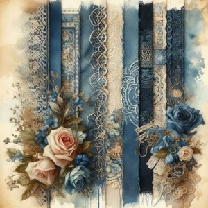 Blue Denim and Lace: Clip Art 10 High Res Watercolor Jpgs for Junk ...