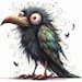 Frazzled Crow Clip Art 10 High Res Watercolor Jpgs for Junk Journaling ...