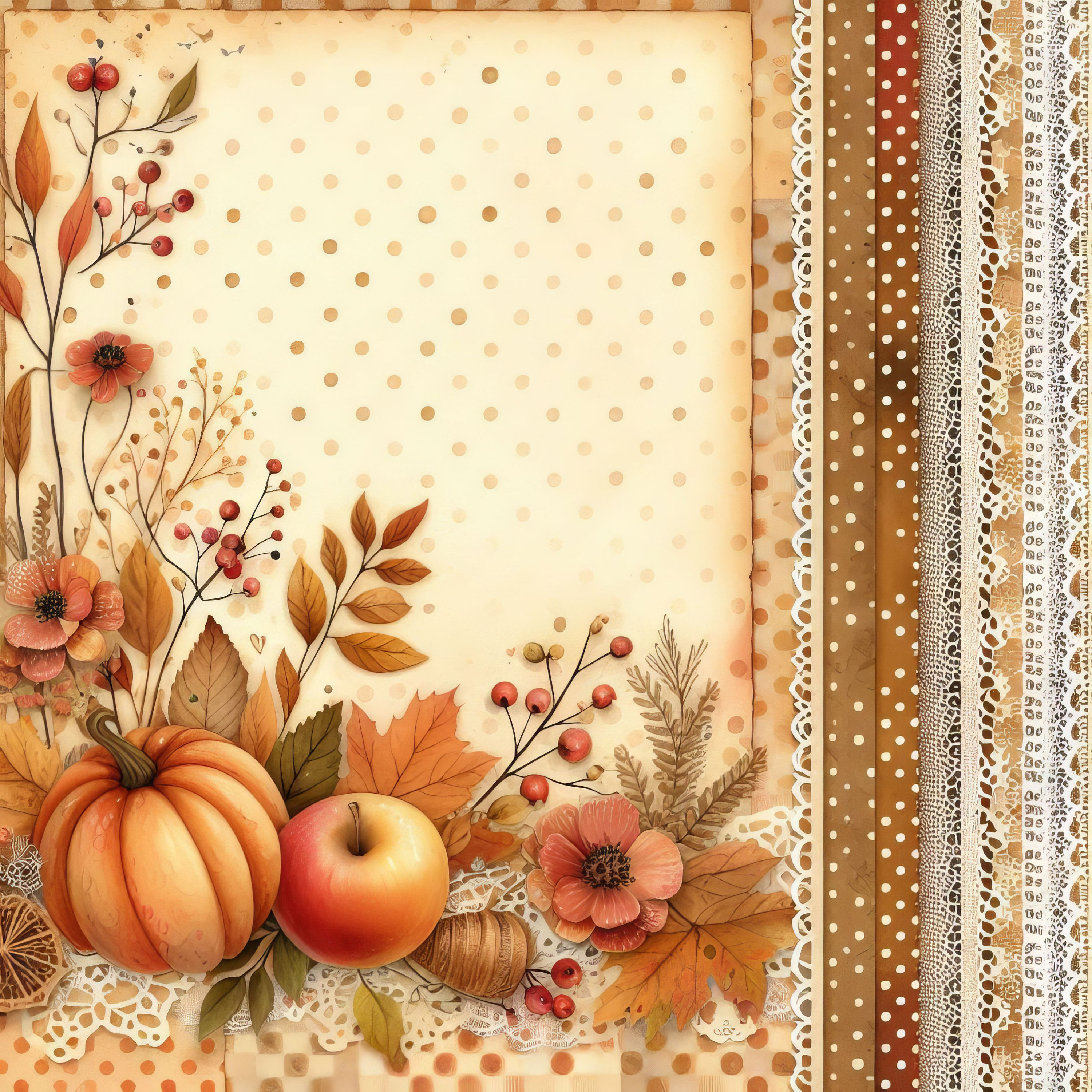 Autumn Calico Paper: Clip Art, 10 High Res Watercolor Jpgs, Junk ...